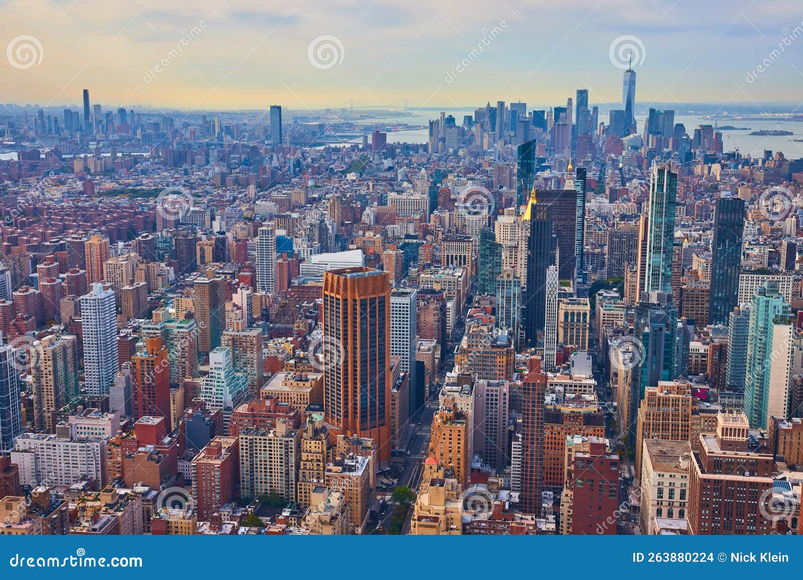 Overlooking New York City in Soft Light with View of Manhattan Stock ...