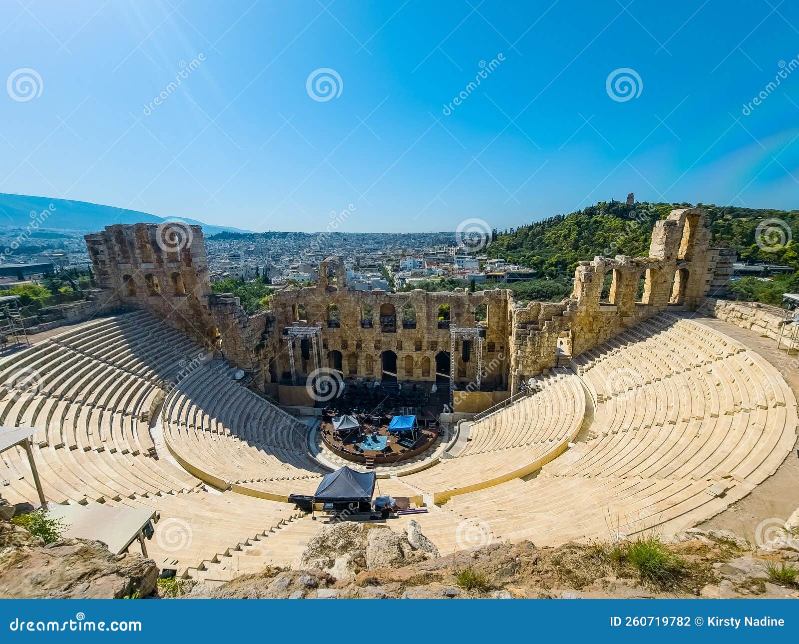 The Odeon of Herodes Atticus Stock Photo - Image of mythology, city ...