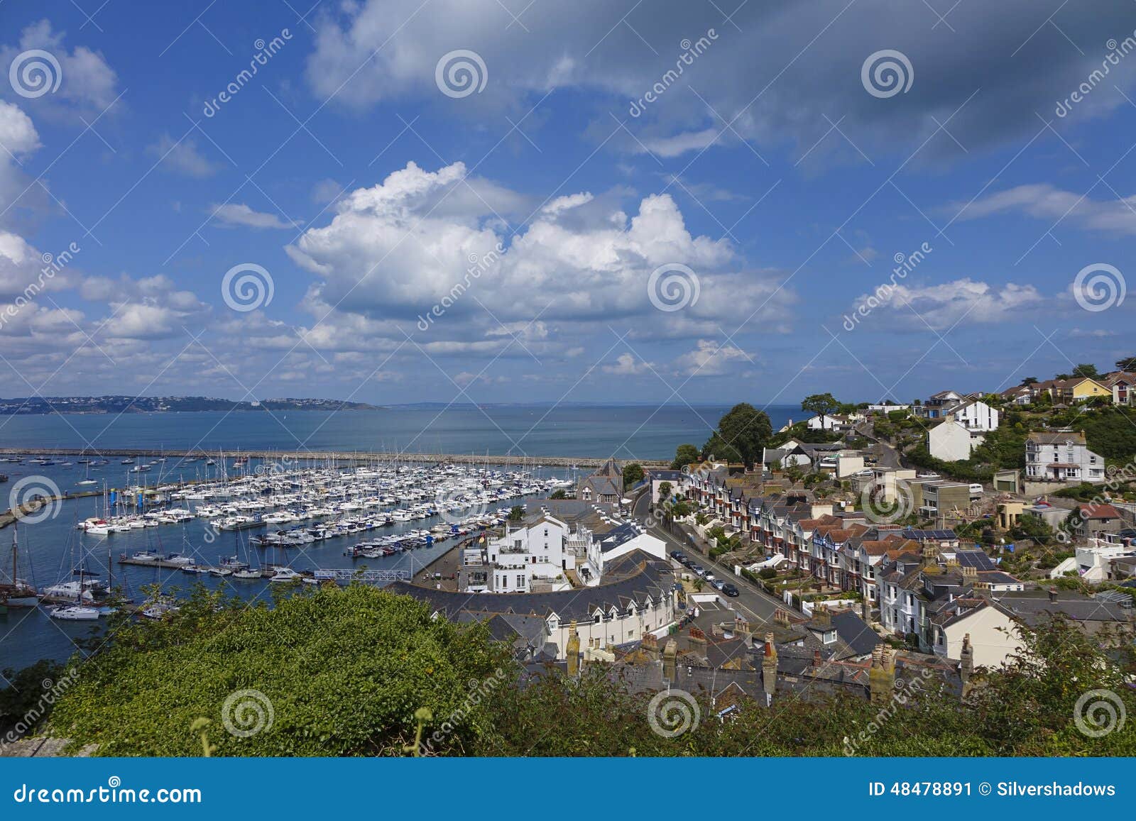 Overlooking Outer Harbor Harbour Brixham Torbay Devon Stock Image ...