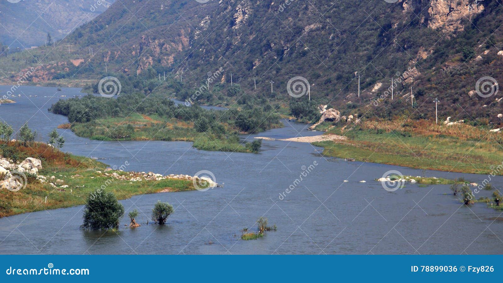 Overlooking the River Scenery Stock Photo - Image of chengde ...