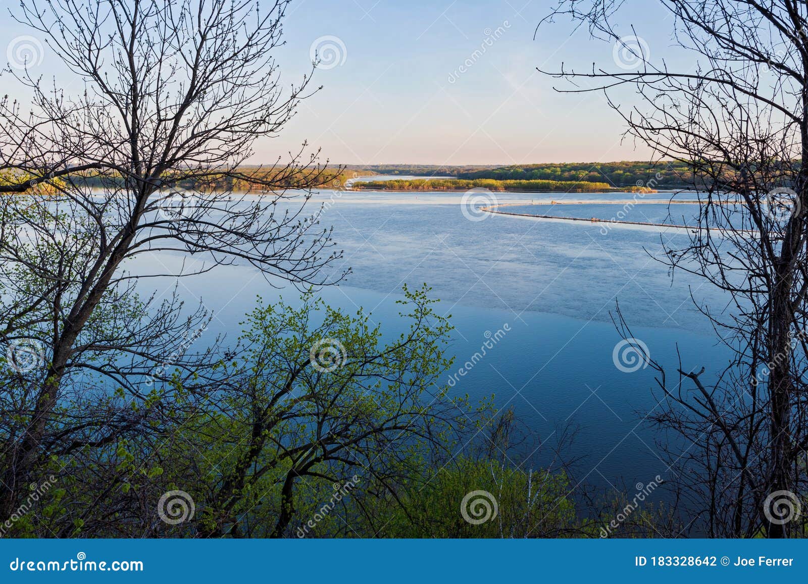 Overlooking Spring Lake and River Valley Stock Photo - Image of lake ...