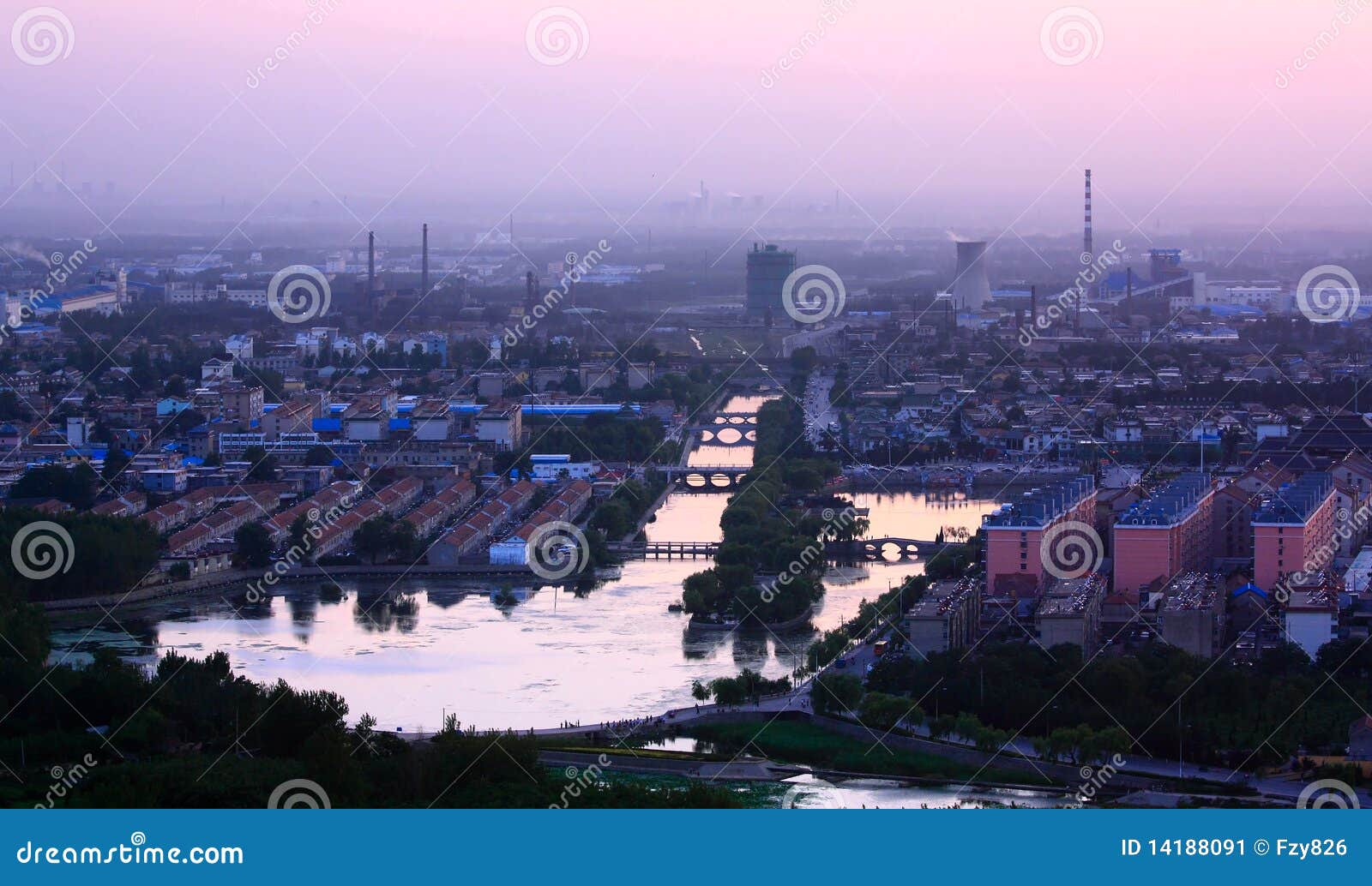 Overlooking sunset city stock image. Image of nature - 14188091