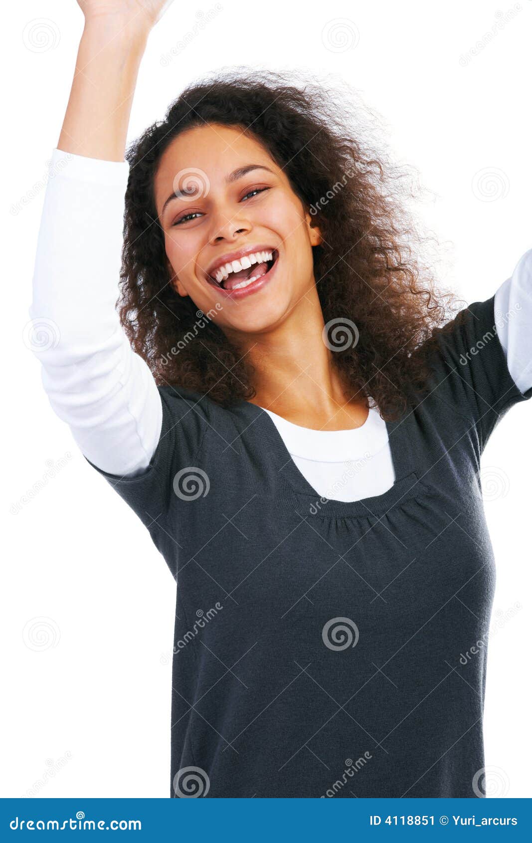 Overly happy girl stock image. Image of congratulations - 4118851