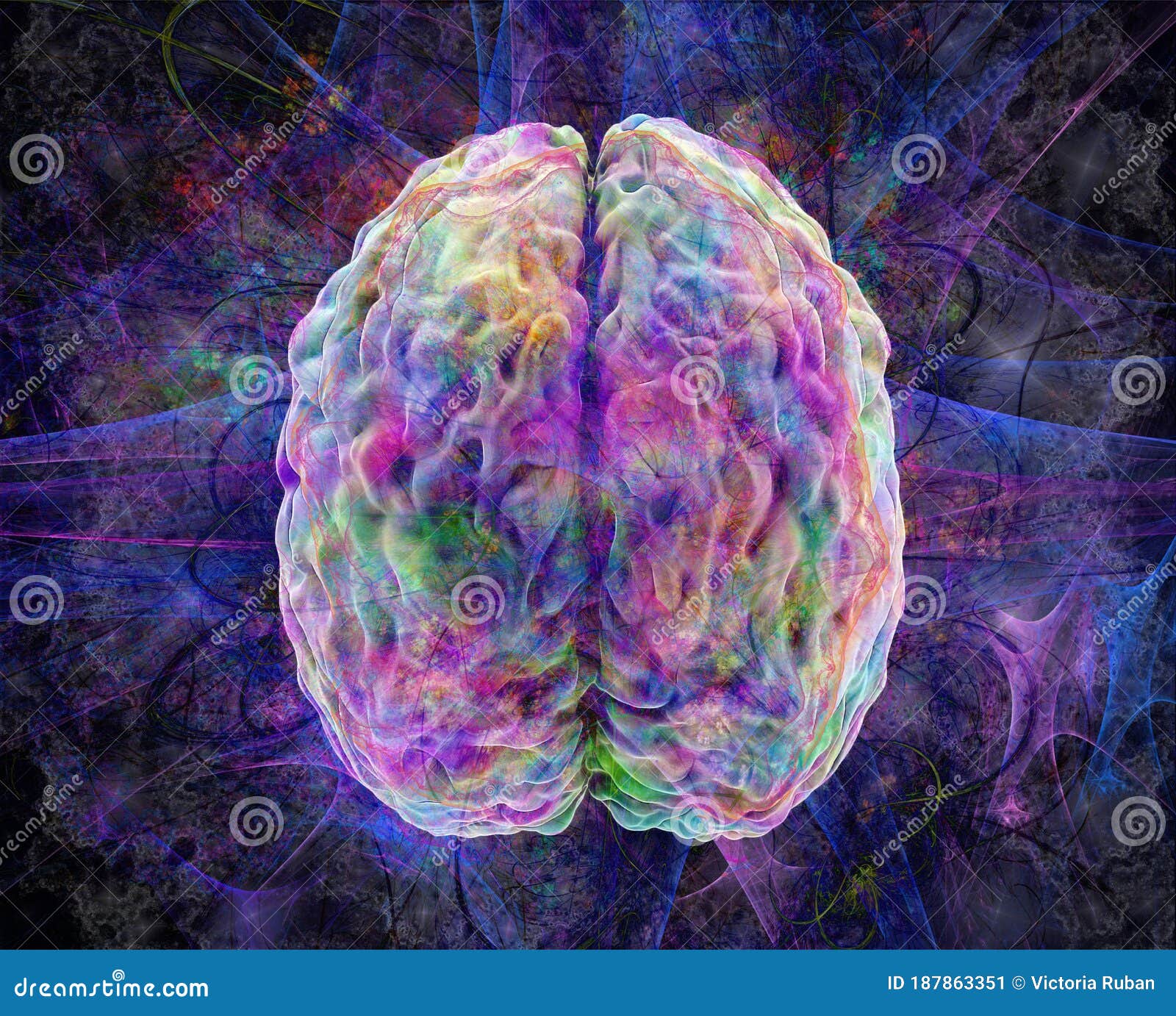 Overmind, brain activity stock illustration. Illustration of ...