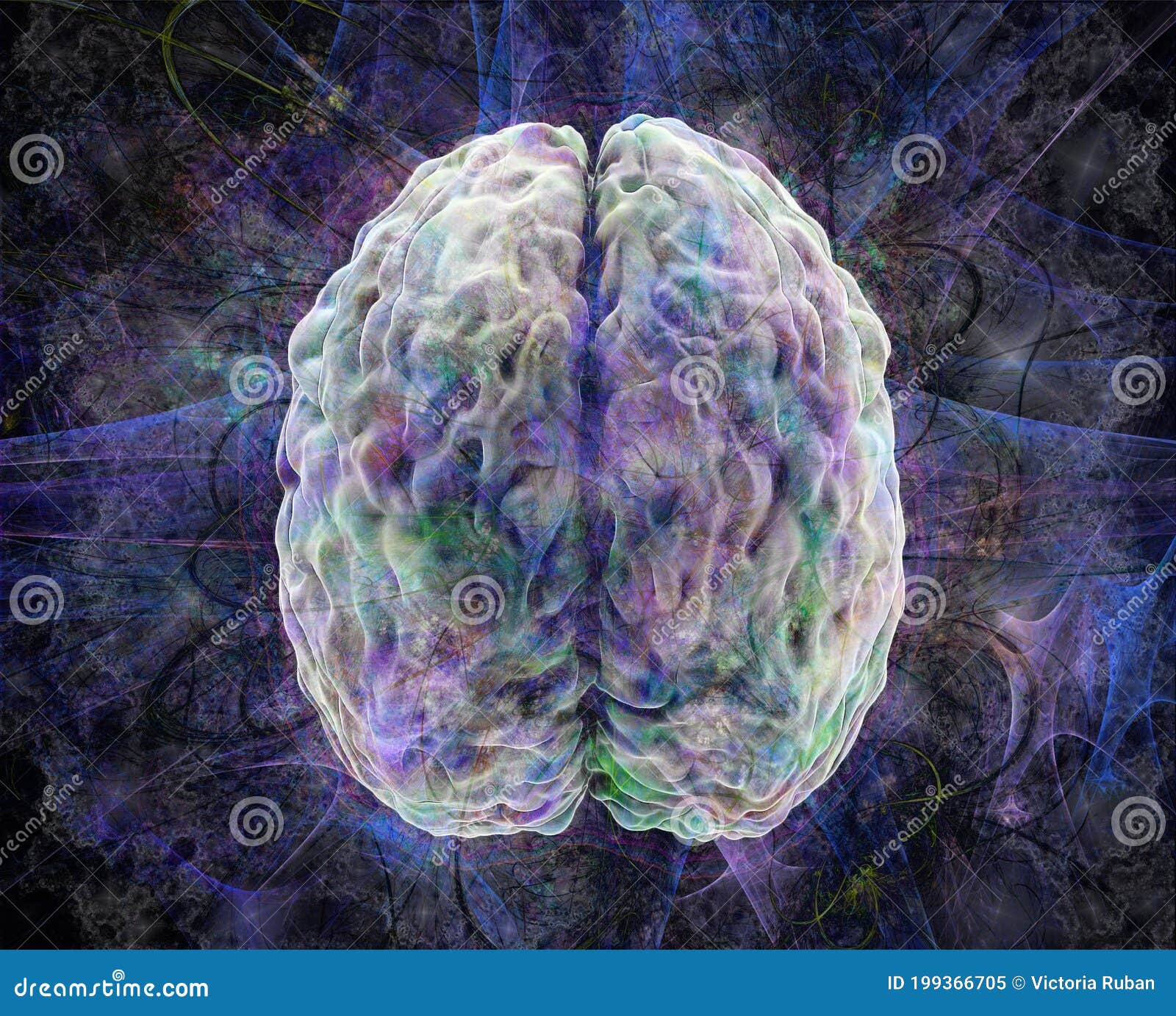 Overmind, Brain Activity, Colored Human Overbrain Model Stock ...