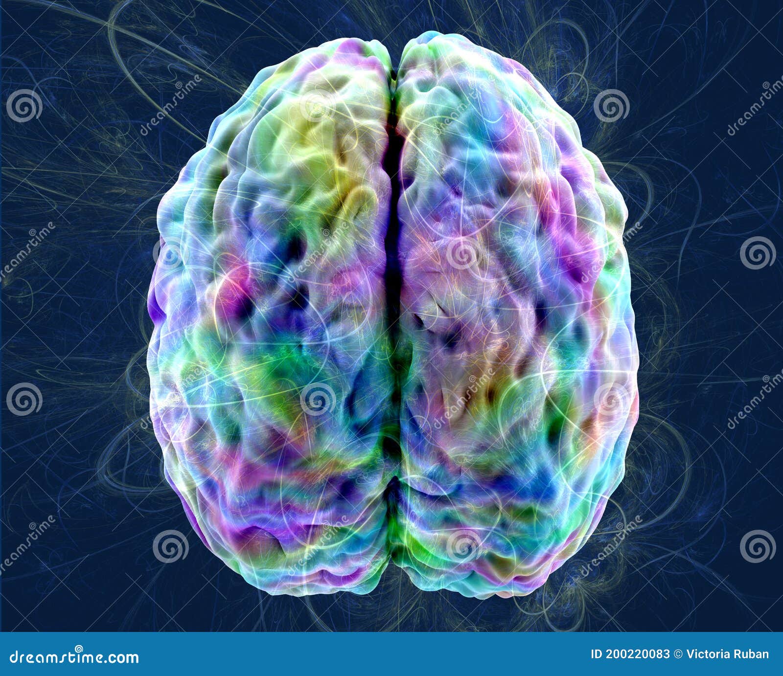 Overmind, Brain Activity, Colored Human Overbrain Stock Illustration ...