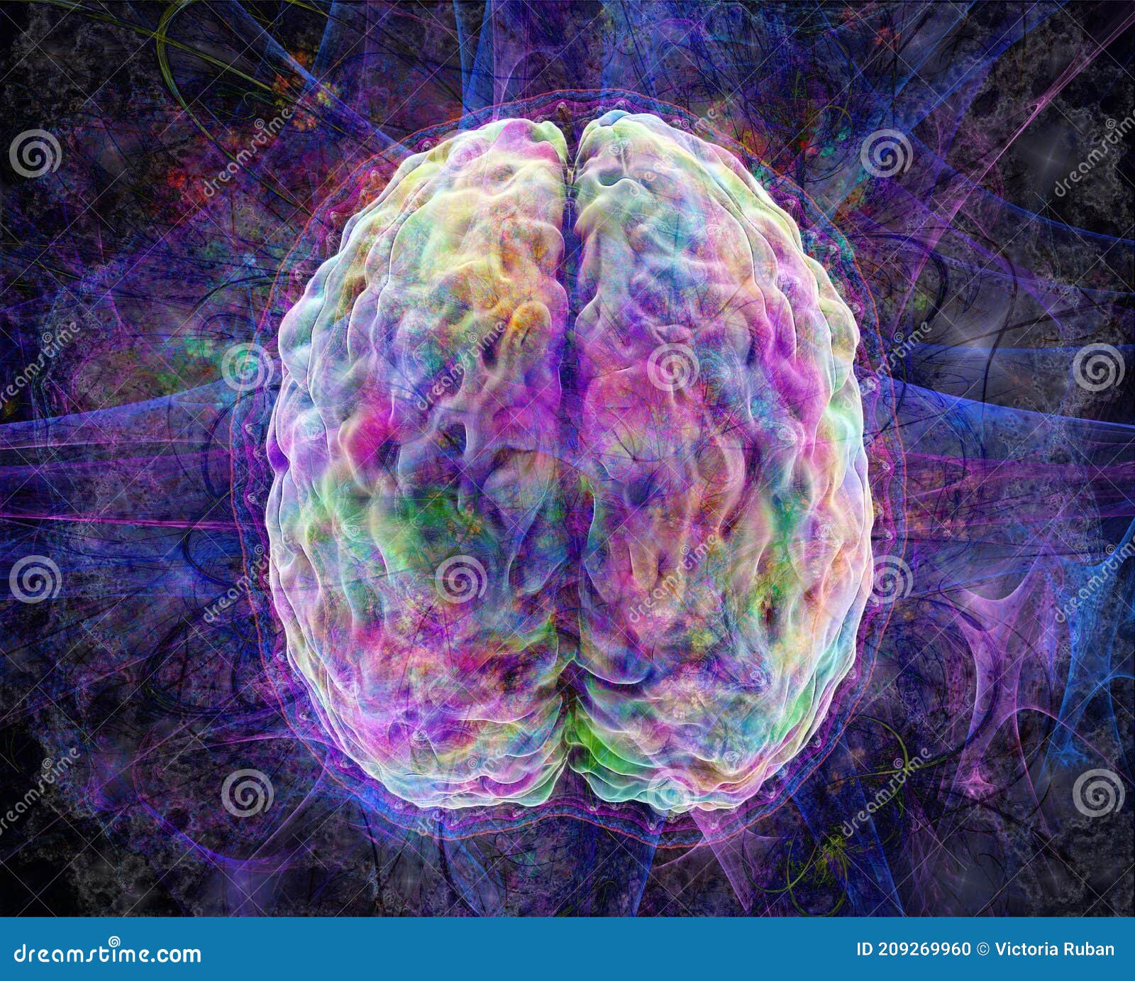 Overmind, Brain Activity, Colored Human Overbrain Model Stock ...