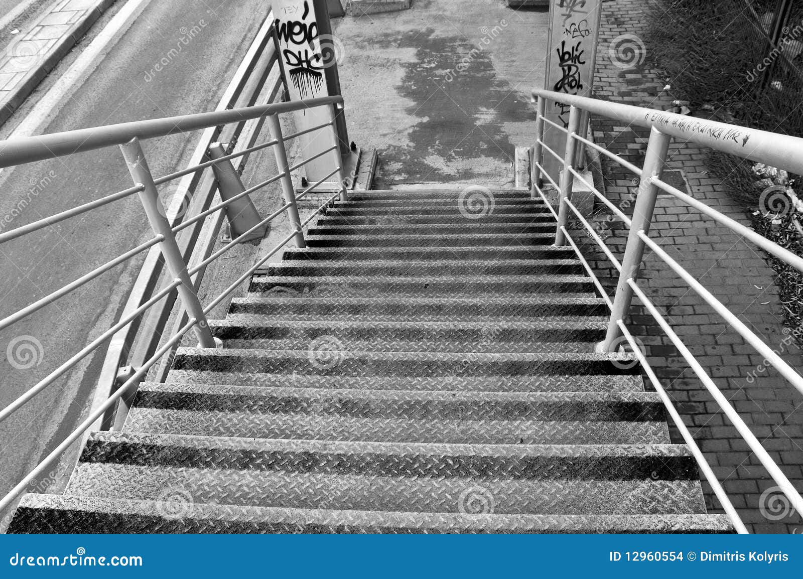 Overpass bridge stairs stock photo. Image of construction - 12960554