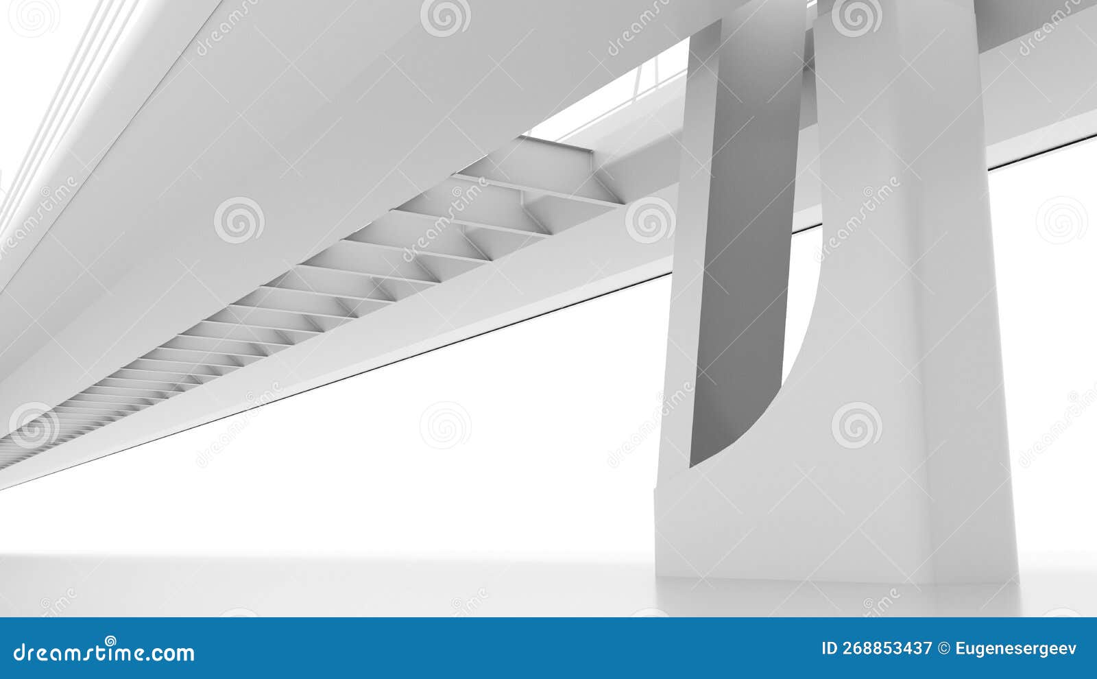 Overpass Bridge, White Digital Model, 3d Render Stock Illustration ...