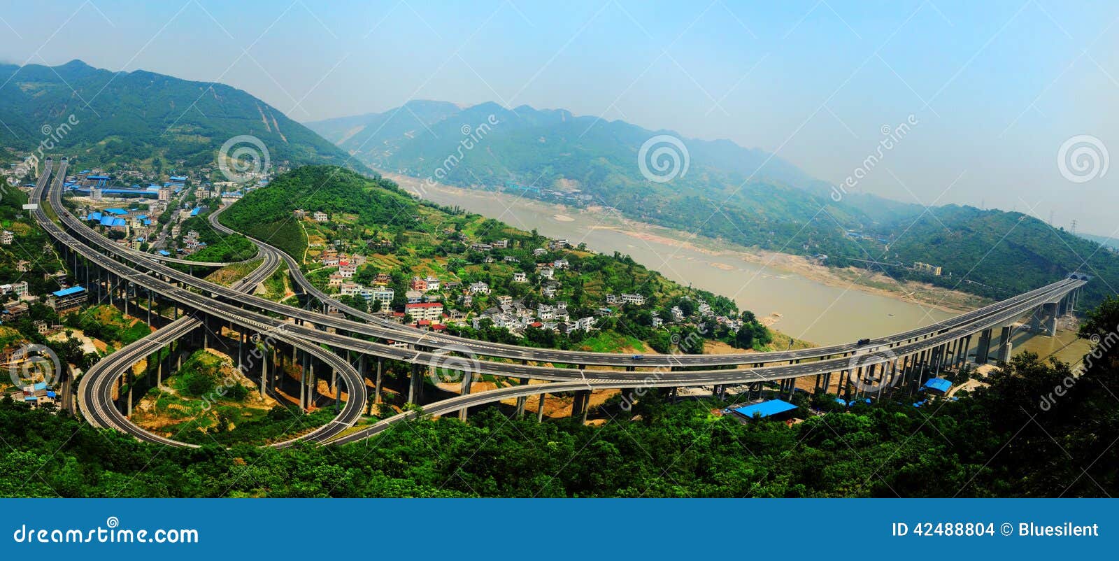 Overpass in Chongqing stock photo. Image of separation - 42488804