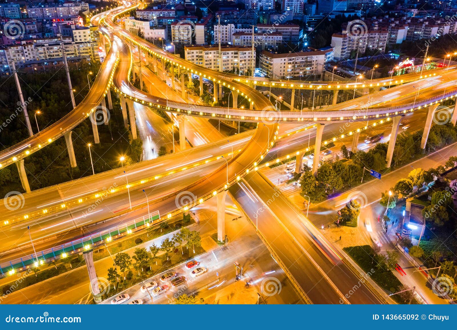 Overpass closeup at night stock photo. Image of architecture - 143665092