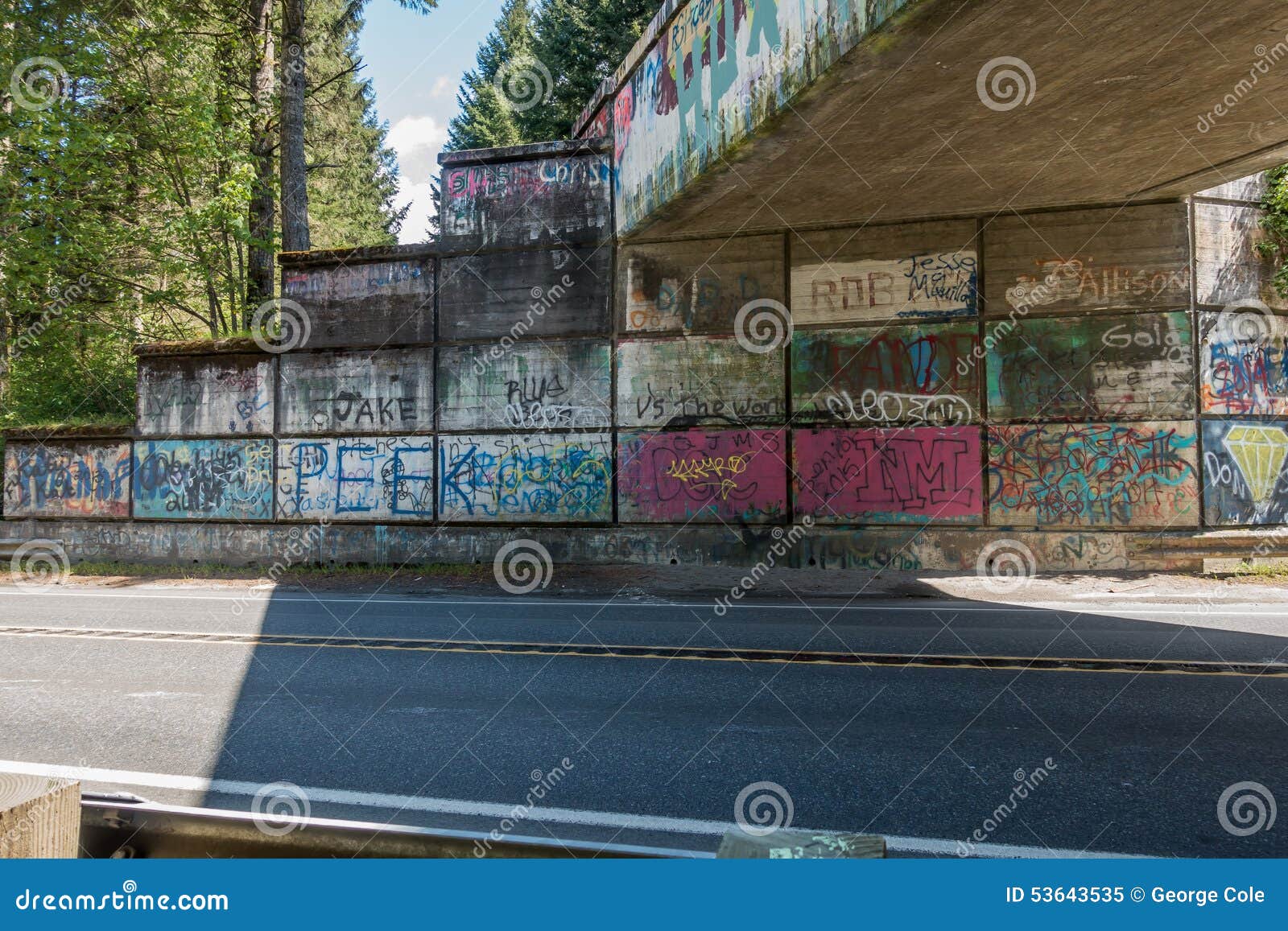 Overpass Graffiti 2 stock image. Image of overpass, graffiti - 53643535