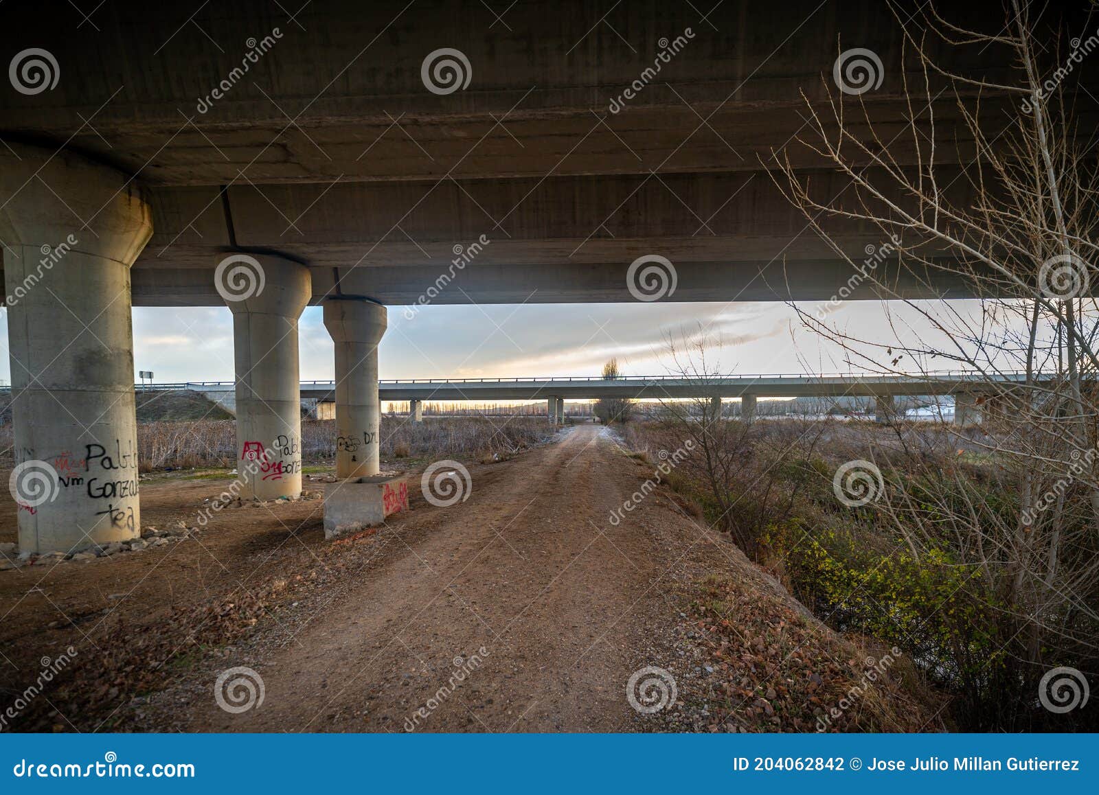 Overpass of a Highway Over a River Stock Photo - Image of impressions ...