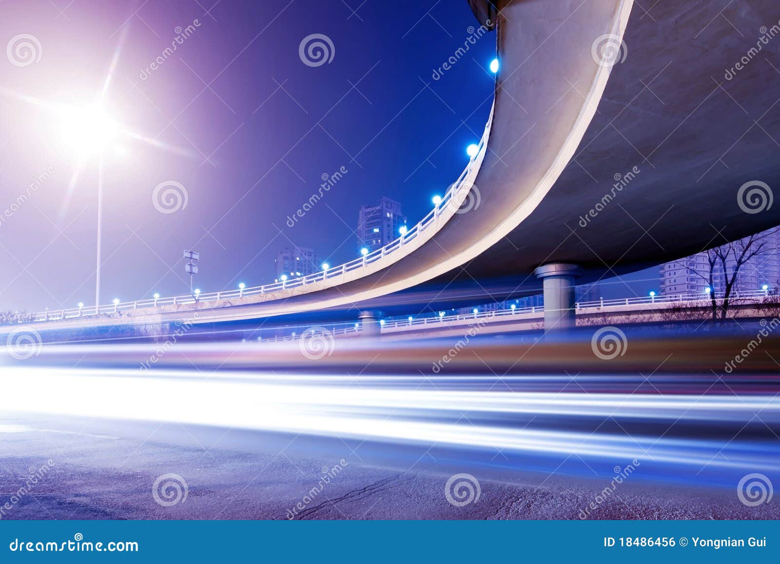 Overpass Night stock photo. Image of speed, highway, traffic - 18486456