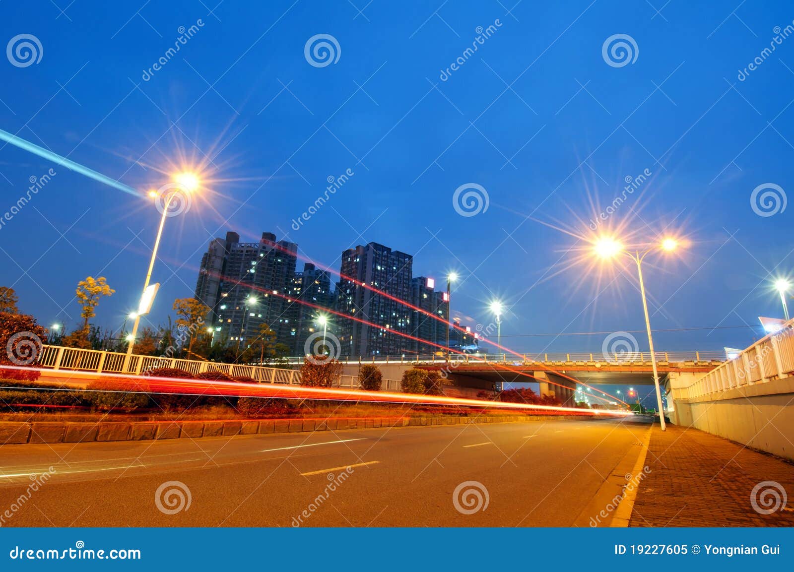 Overpass Night stock image. Image of highway, automotive - 19227605