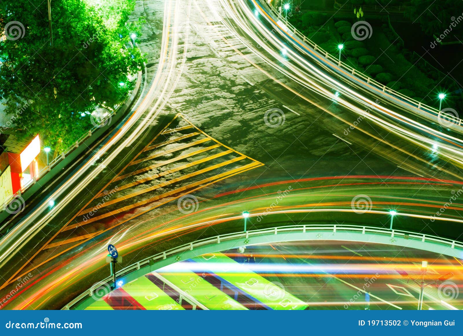 Overpass Night stock photo. Image of automotive, green - 19713502