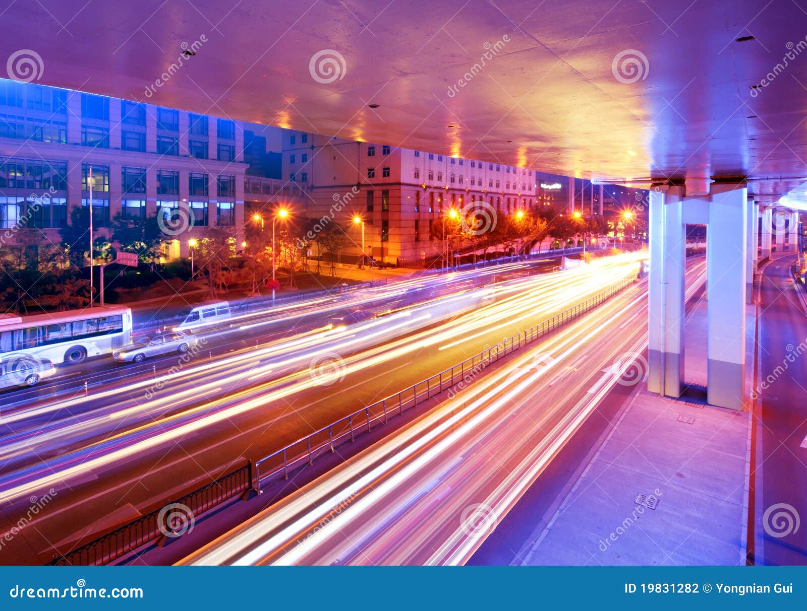Overpass Night stock photo. Image of overpass, downtown - 19831282