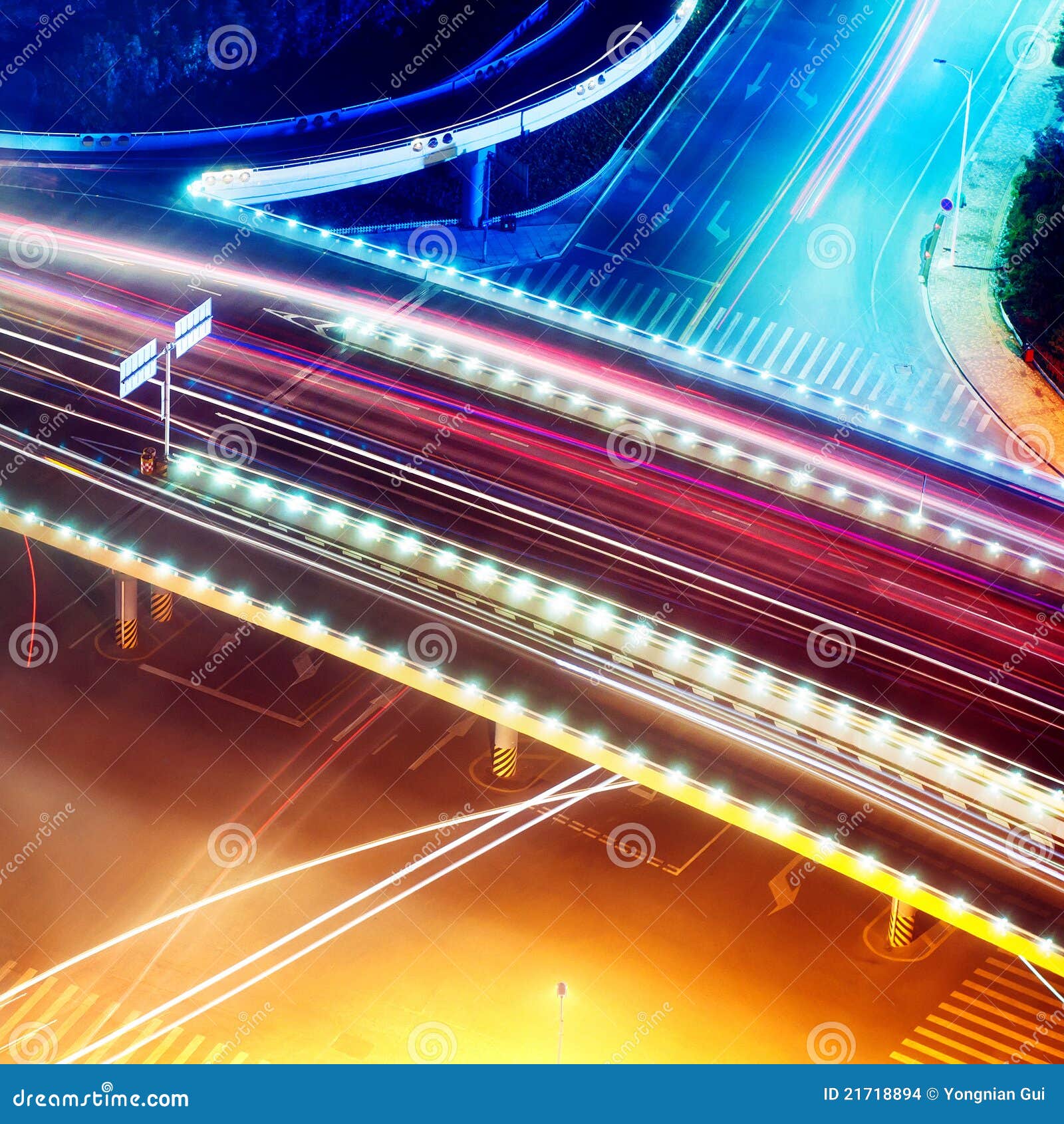 Overpass Night stock photo. Image of streamline, speed - 21718894