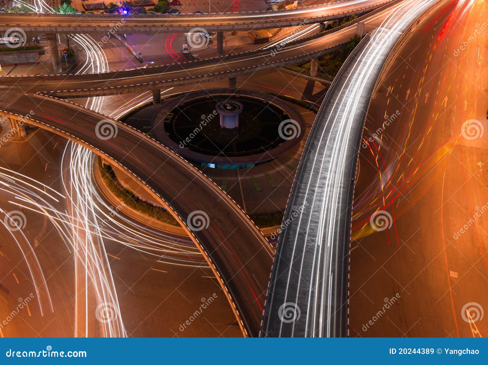 Overpass at night scene stock image. Image of interchange - 20244389