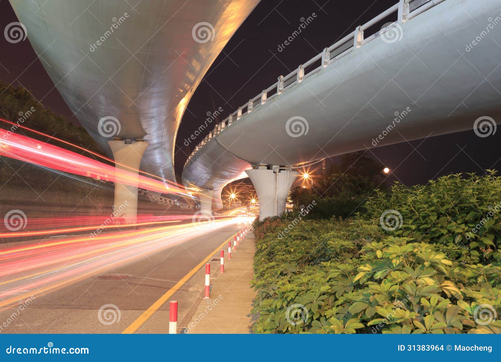Overpass night sight stock photo. Image of highway, interchange - 31383964