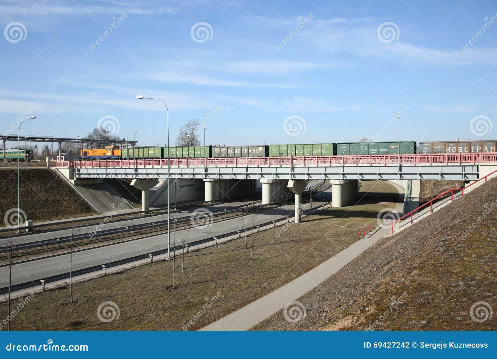 Overpass with Railway Bridge Editorial Photography - Image of road ...