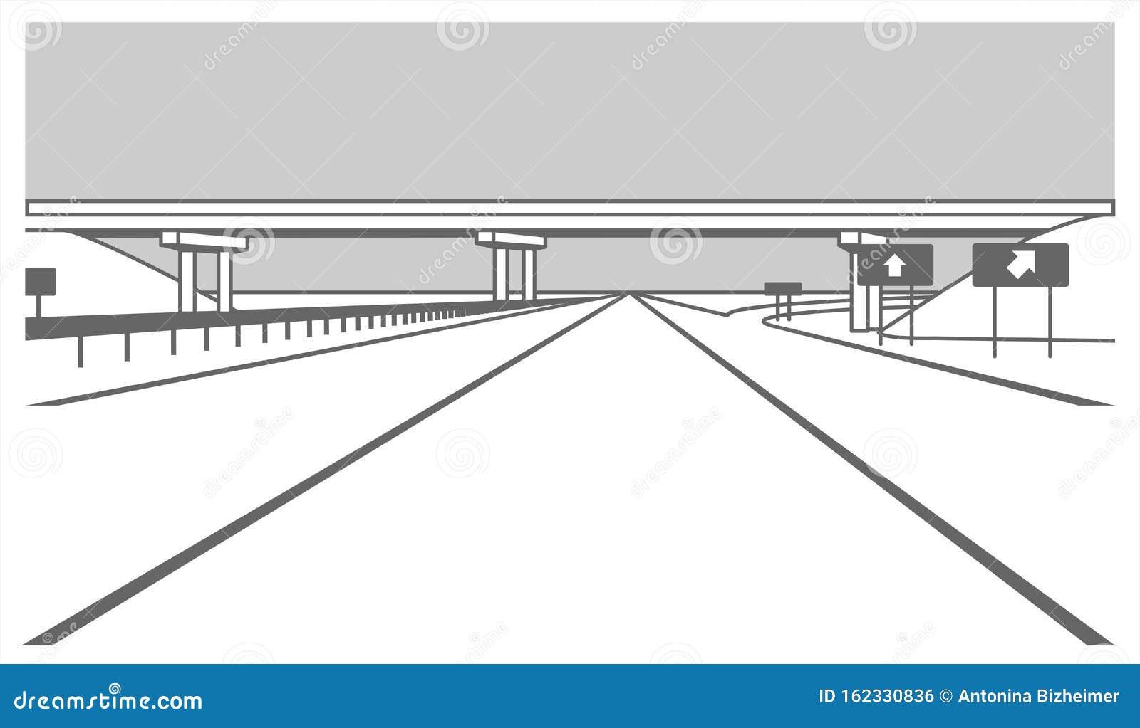 Overpass. Road Junction. the Road Goes Under the Bridge. Elevated Road ...