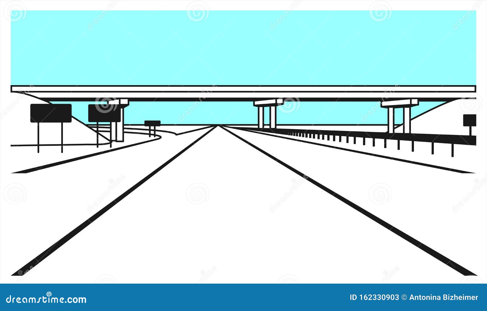Overpass. Road Junction. the Road Goes Under the Bridge. Elevated Road ...