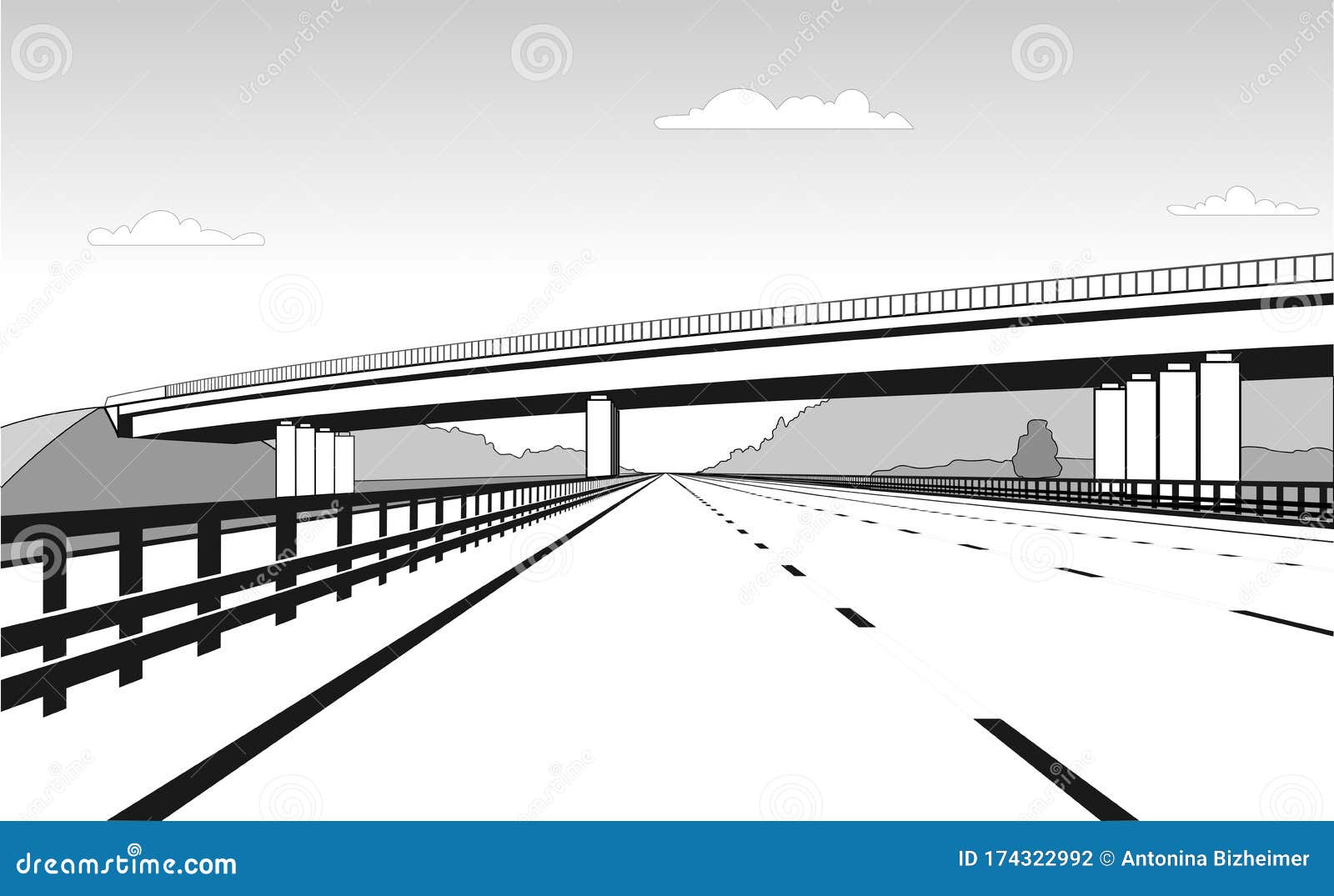 Overpass. Road Junction. the Road Goes Under the Bridge. Elevated Road ...