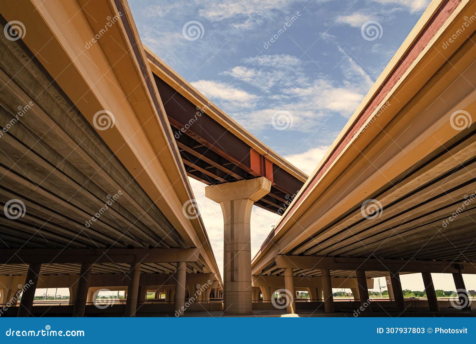 Overpass Structure of Bridge. Structural Roadway. Road Junction ...