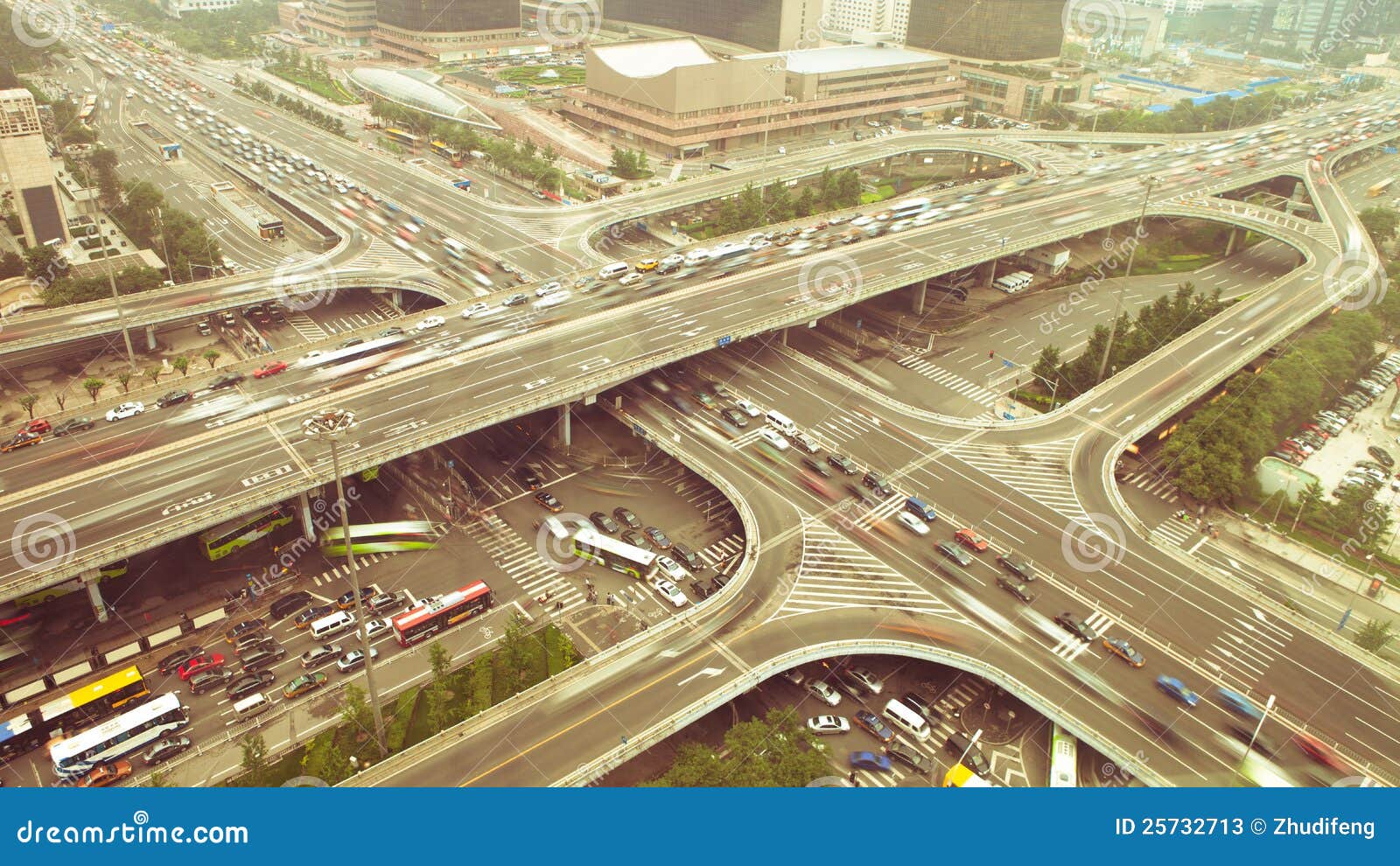 Overpass Whti Motion at Night Stock Image - Image of street, beijing ...