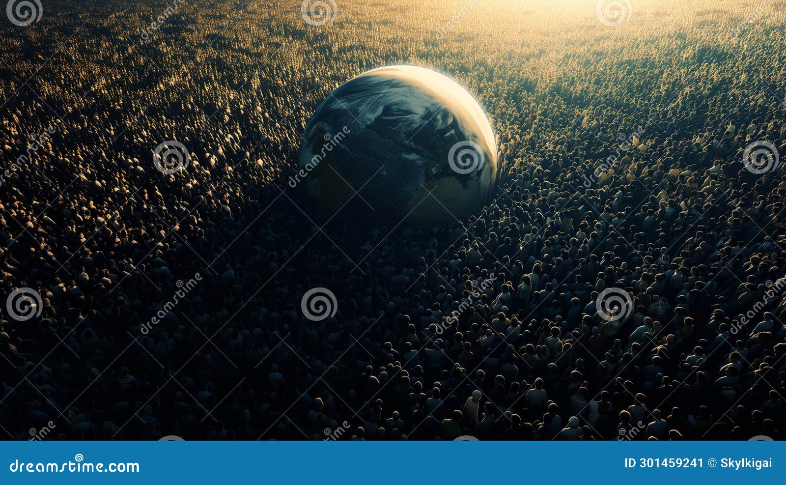 Overpopulated Planet Earth Drowns in an Endless Crowd of Humanity, a ...