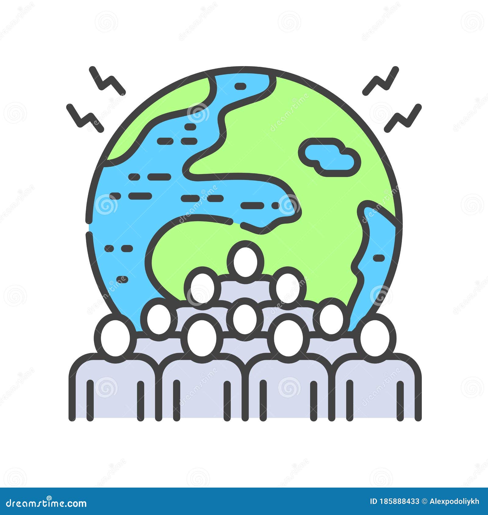 Overpopulation Color Line Icon. Environmental Problems. Sign for Web ...