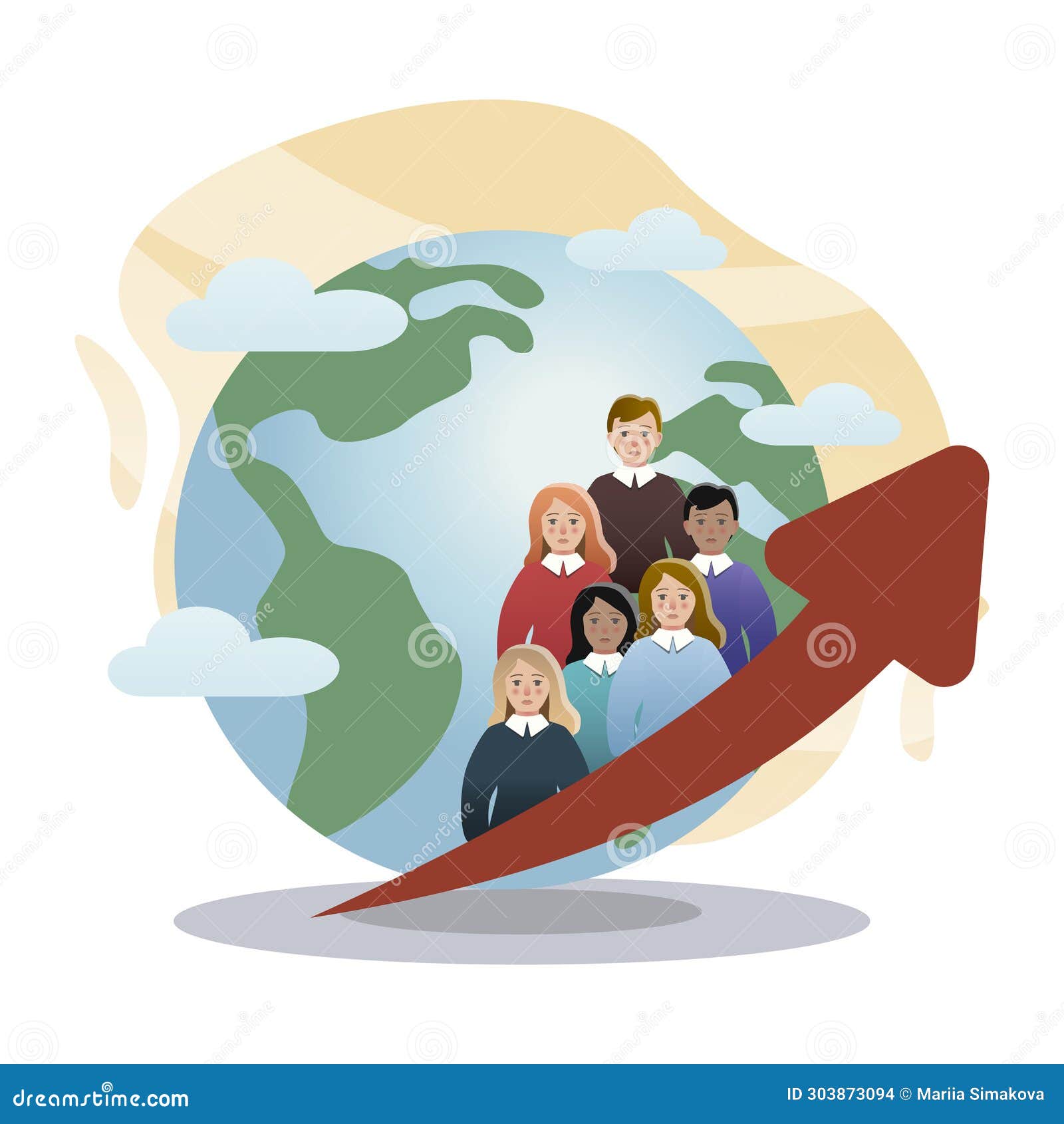 Overpopulation Planet With Skyscrapers And Roots Cartoon Vector ...