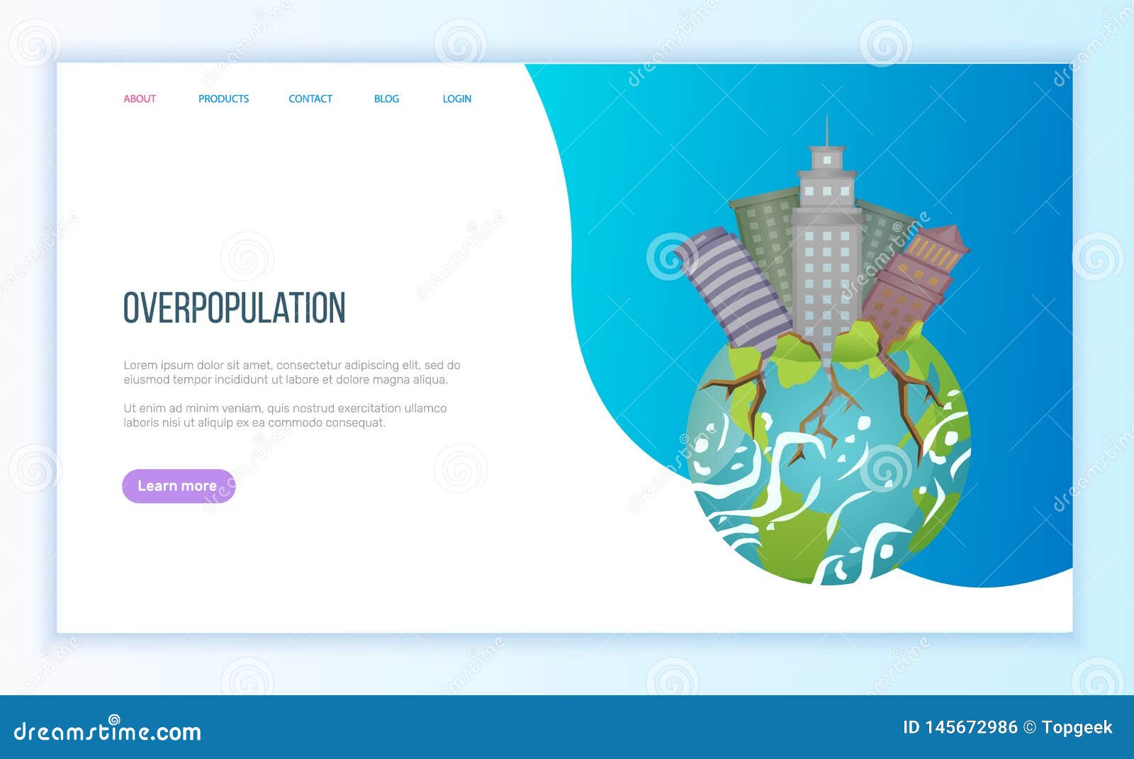 Overpopulation Planet with Skyscrapers Website Stock Vector ...