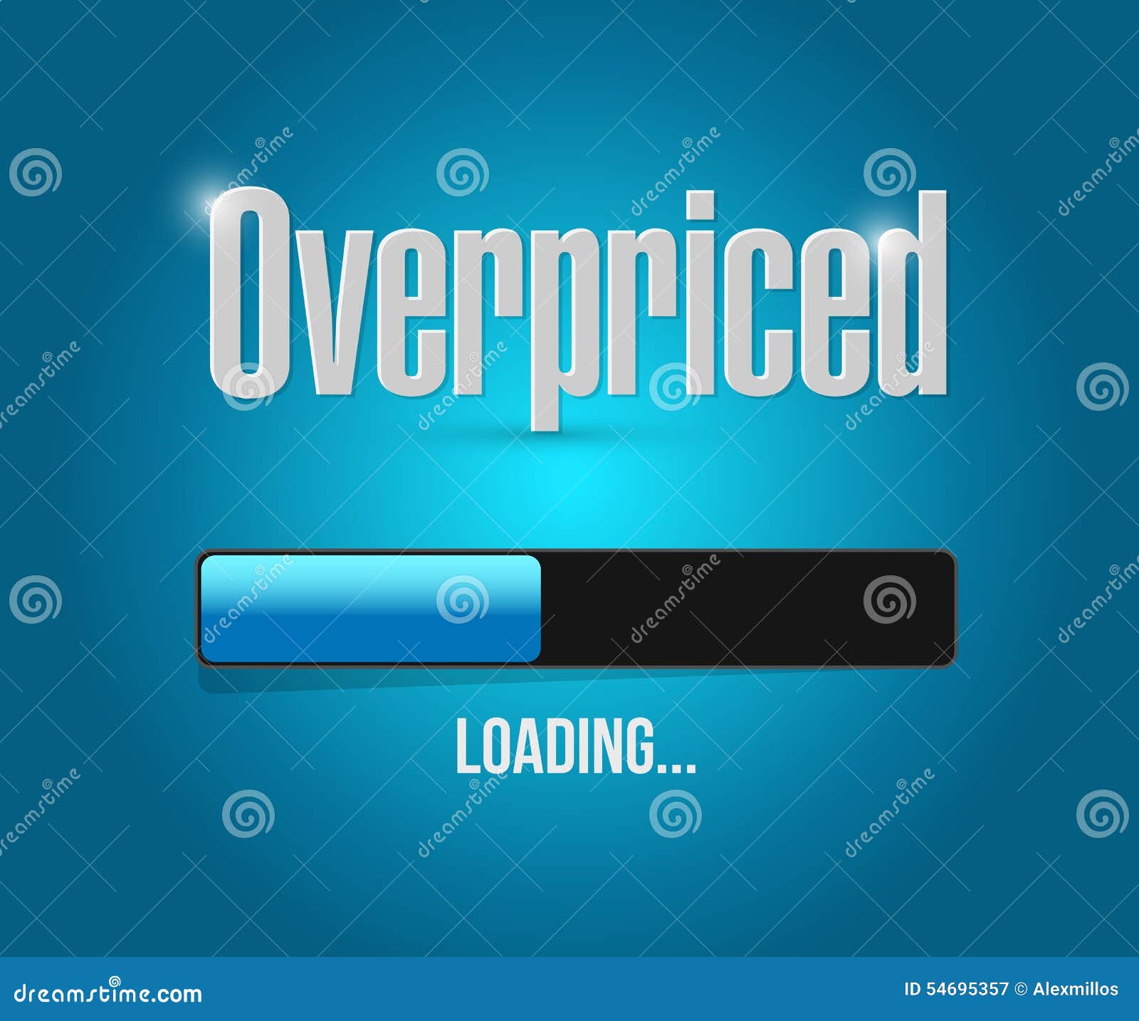 Overpriced Loading Bar Sign Concept Stock Illustration - Illustration ...