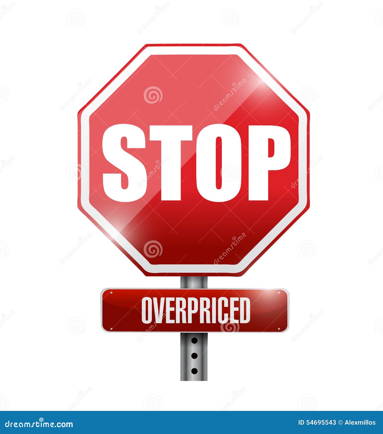 Overpriced Stop Sign Concept Illustration Stock Illustration ...