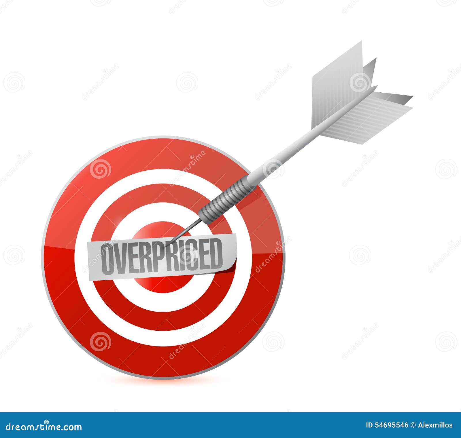 Overpriced Target Sign Concept Stock Illustration - Illustration of ...