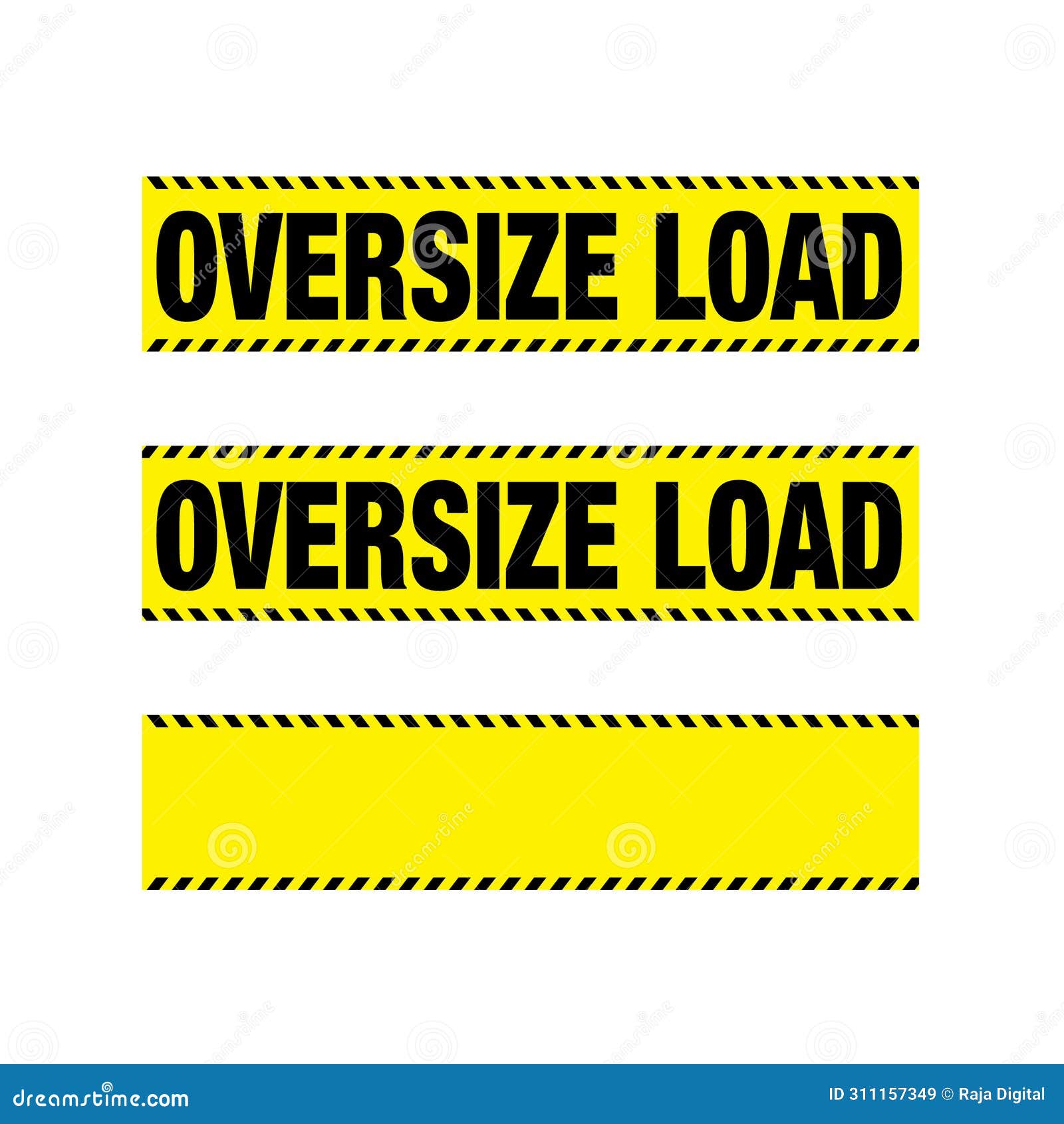 Oversize Load Banner Sign for Trucks Vector Art Illustration Isolated ...