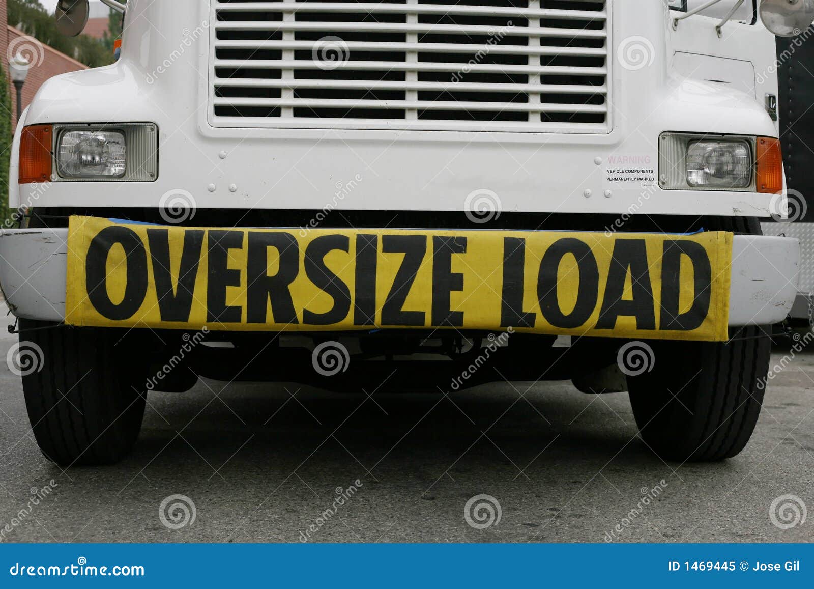 Oversize Load Sign On The Back Of Big Rig Semi Truck Tractor On Royalty ...