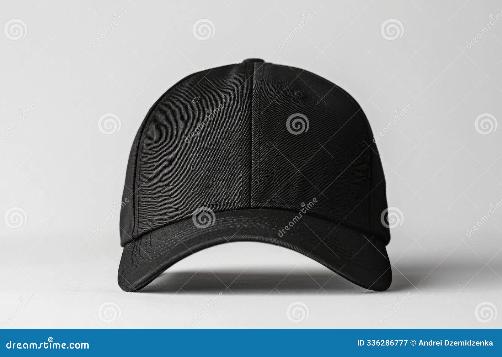 An Oversized Black Baseball Cap Mockup on a Gray Background. Stock ...