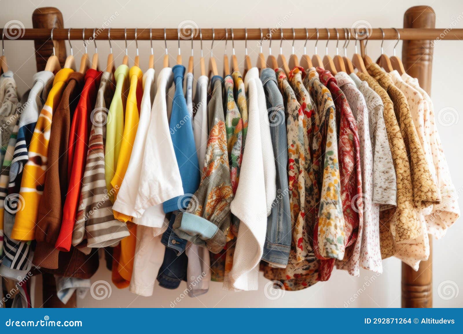 Oversized Childs Clothing Hanging on a Rack Stock Photo - Image of ...