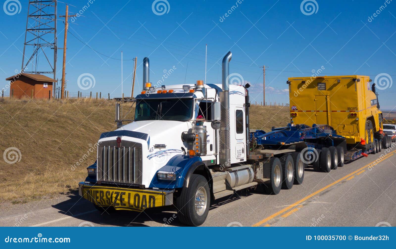 Oversized Equipment Being Pulled on a Trailer Editorial Image - Image ...