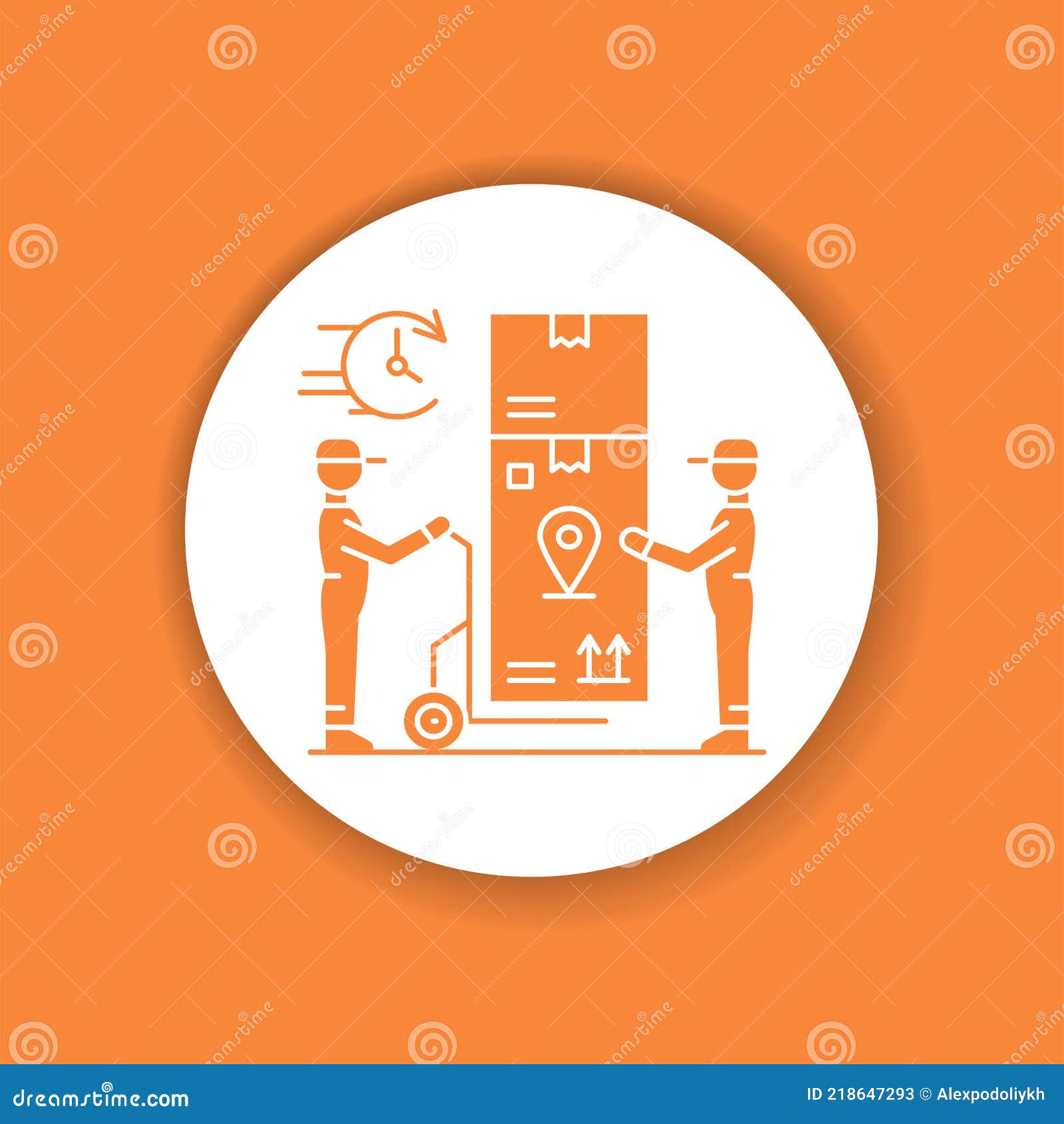 Oversized Goods Delivery Color Line Icon. Services Loaders Sign ...