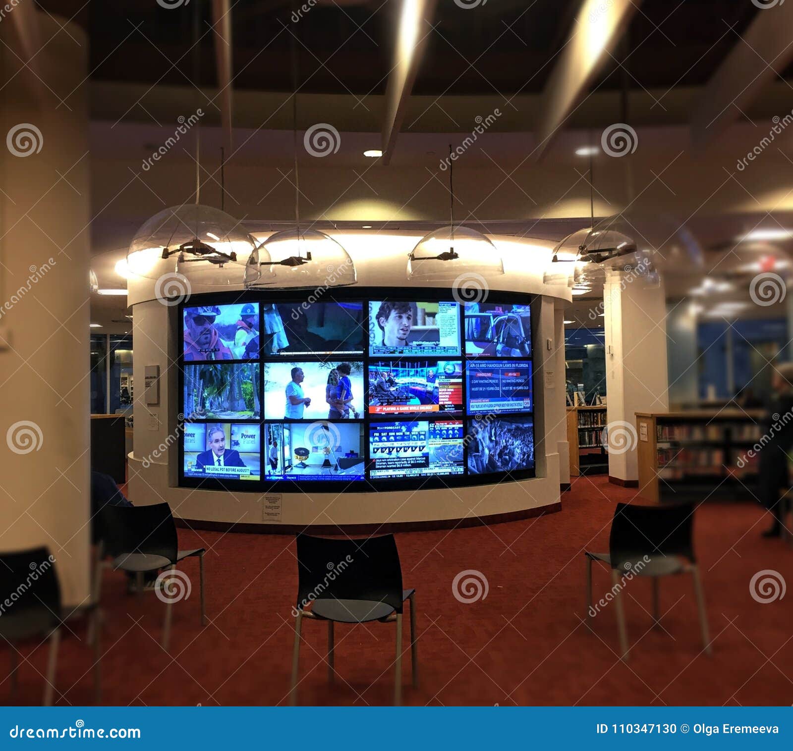 Oversized Television Screen Inside Toronto Reference Public Library ...