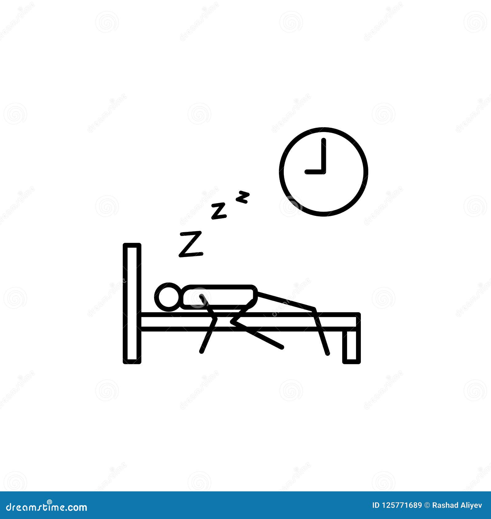 Oversleep Work Outline Icon. Element of Lazy Person Icon for Mobile ...