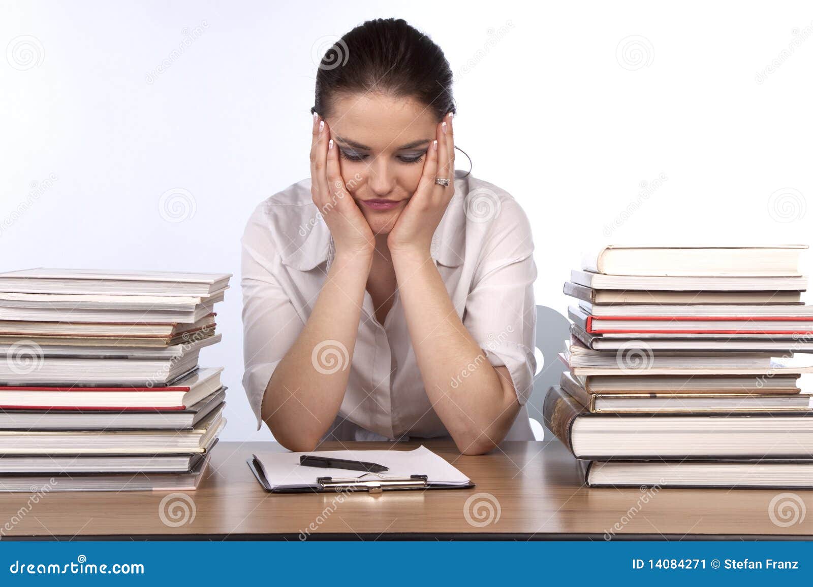 Overstrained woman stock image. Image of annoyed, diploma - 14084271