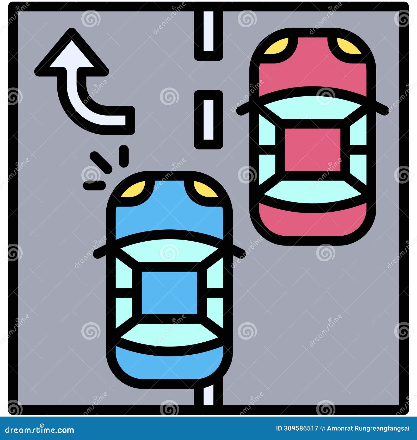 Overtaking Car Icon, Car Accident and Safety Related Vector ...