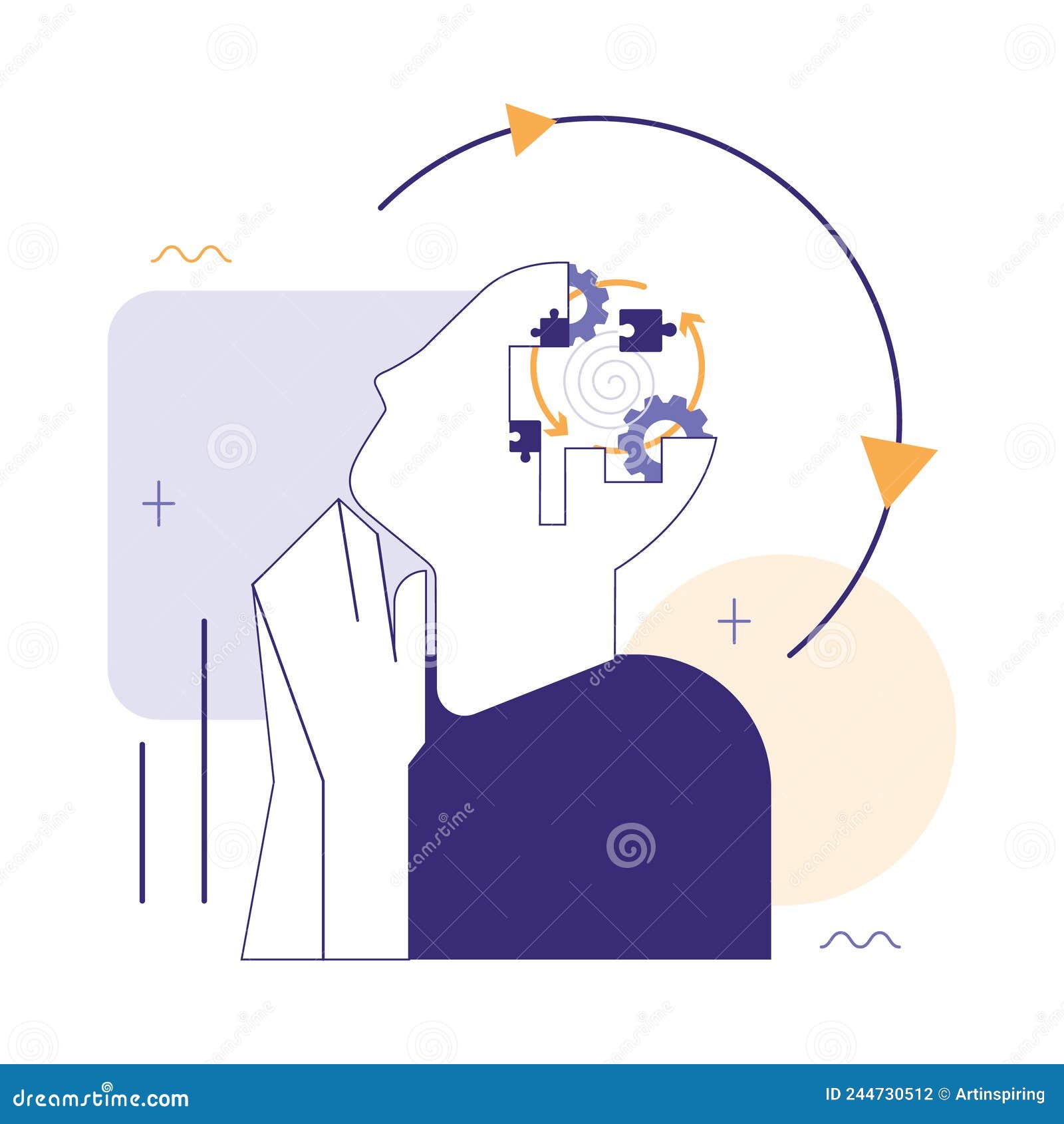 Overthinking. Anxiety and Stress Caused by Thinking Too Much Stock ...