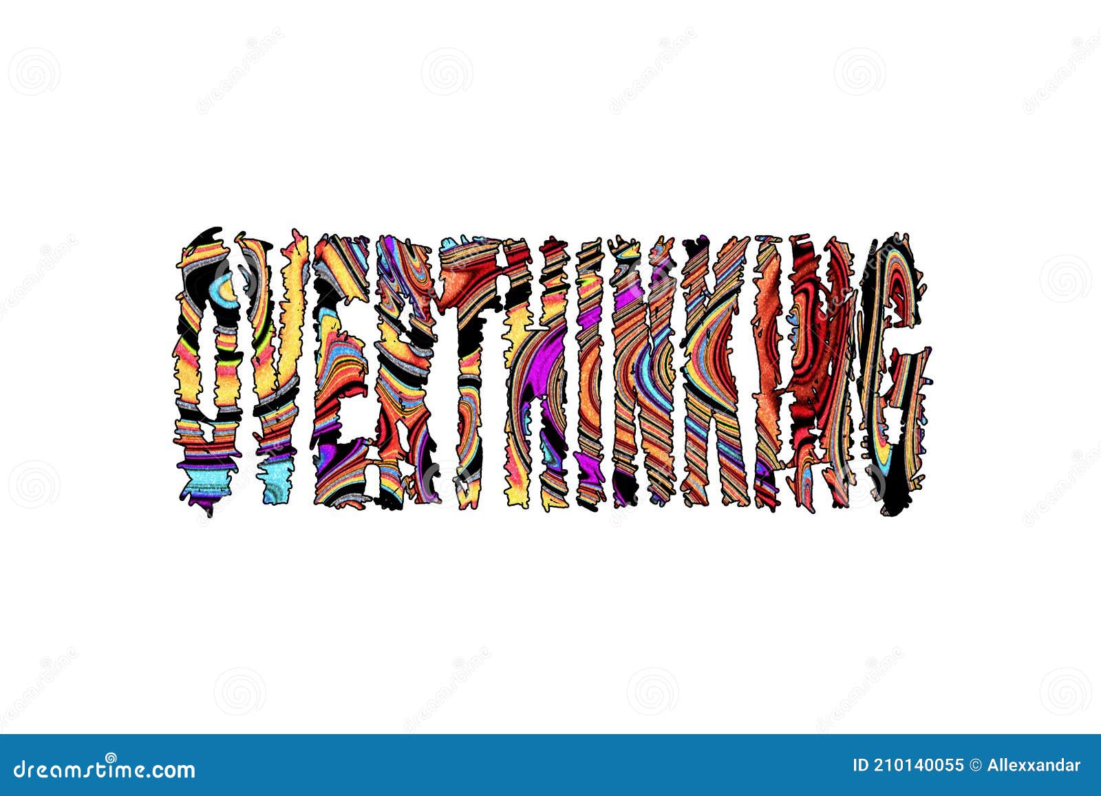 Overthinking Word, Banner, Poster and Sticker Stock Illustration ...