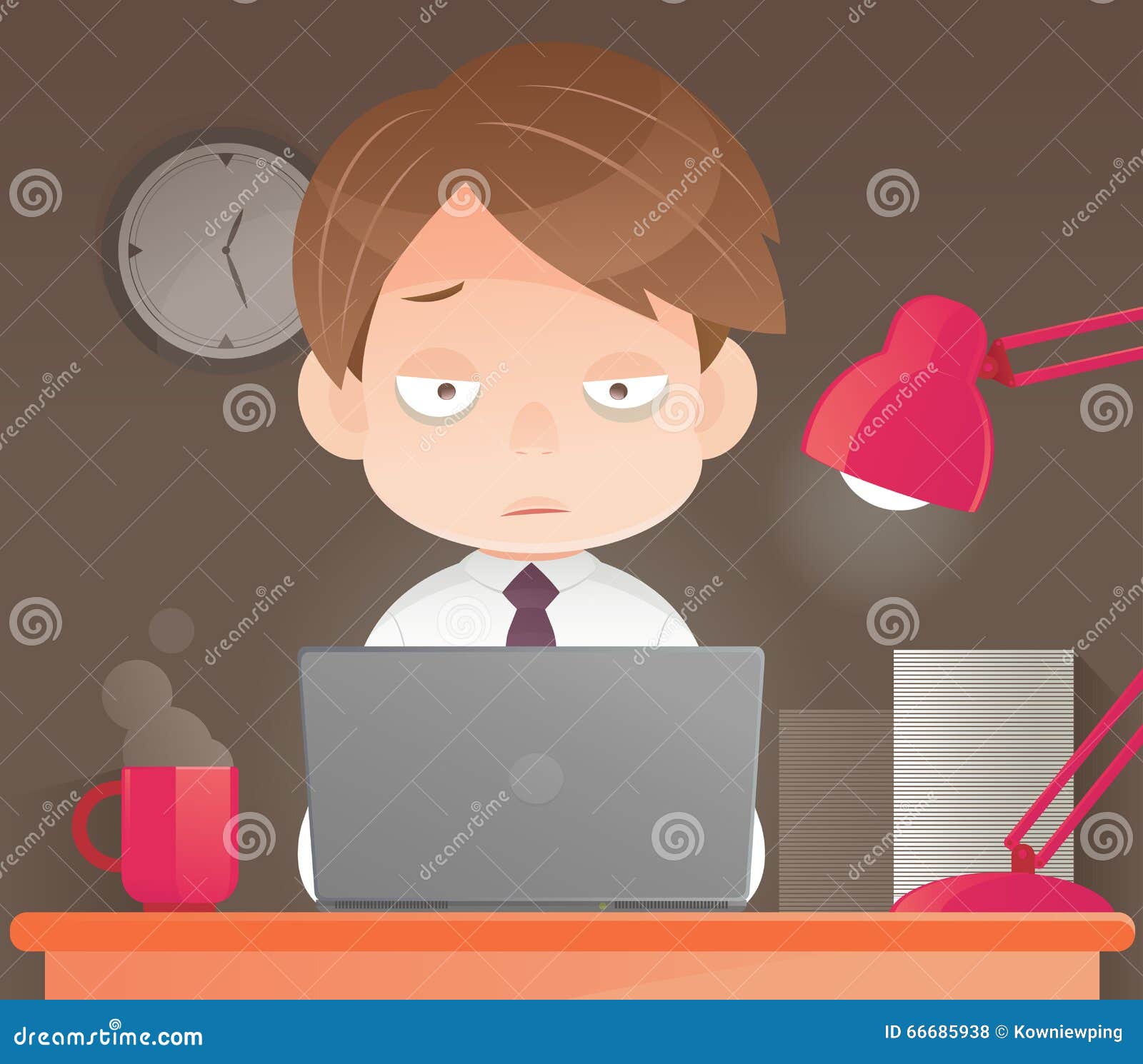 Overtime Or Backlog Cartoon Vector | CartoonDealer.com #110062881
